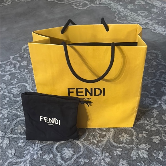 Fendi | Accents | Fendi Yellow Tote With Black Pouch | Poshmark